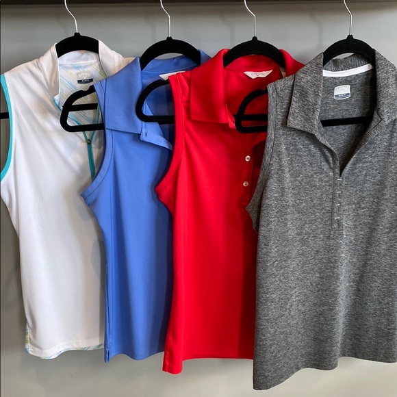Callaway | Tops | Womens Sleeveless Polo Tops Red Blue Gray White ...